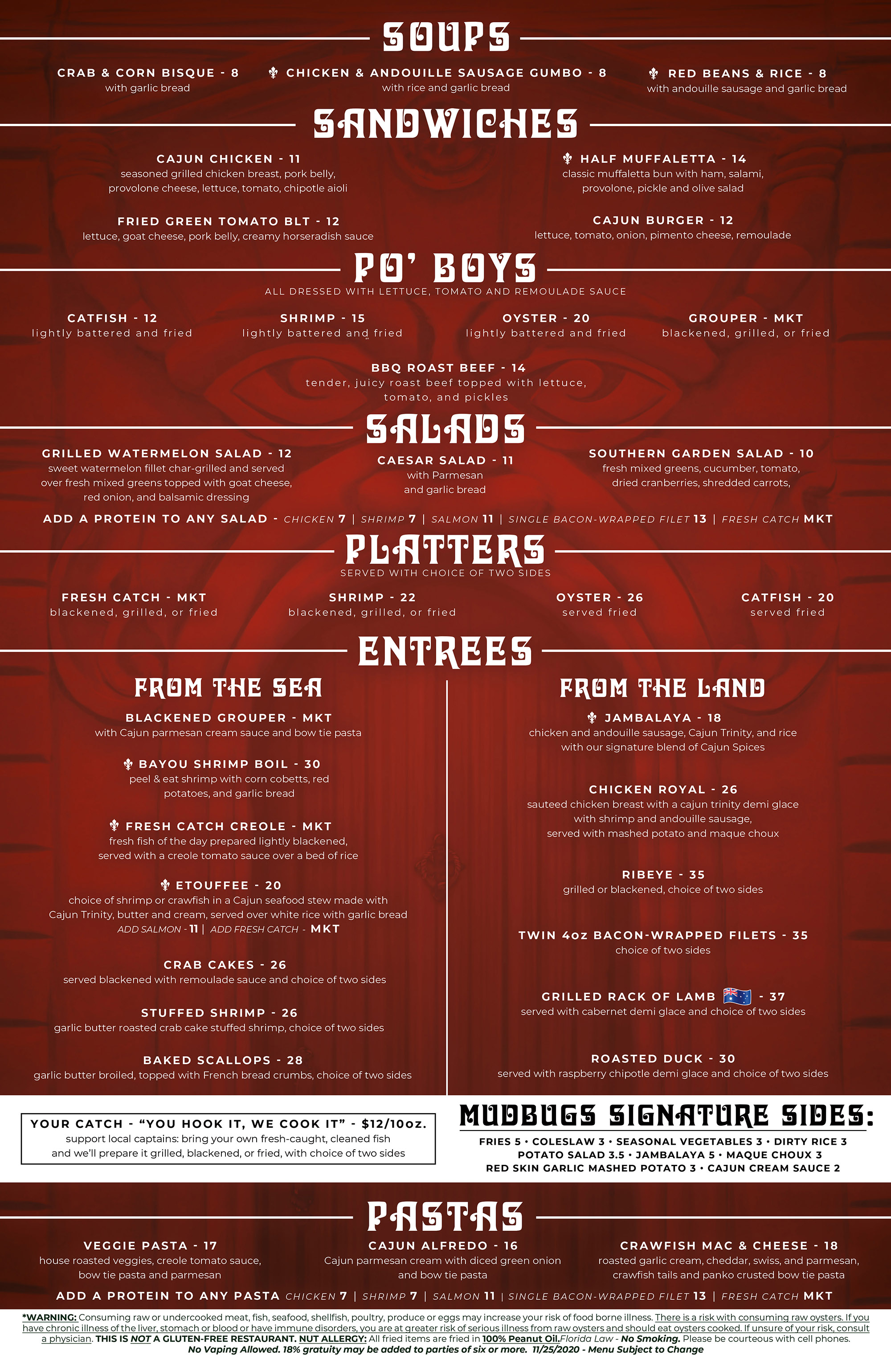 Food Menus – MudBugs