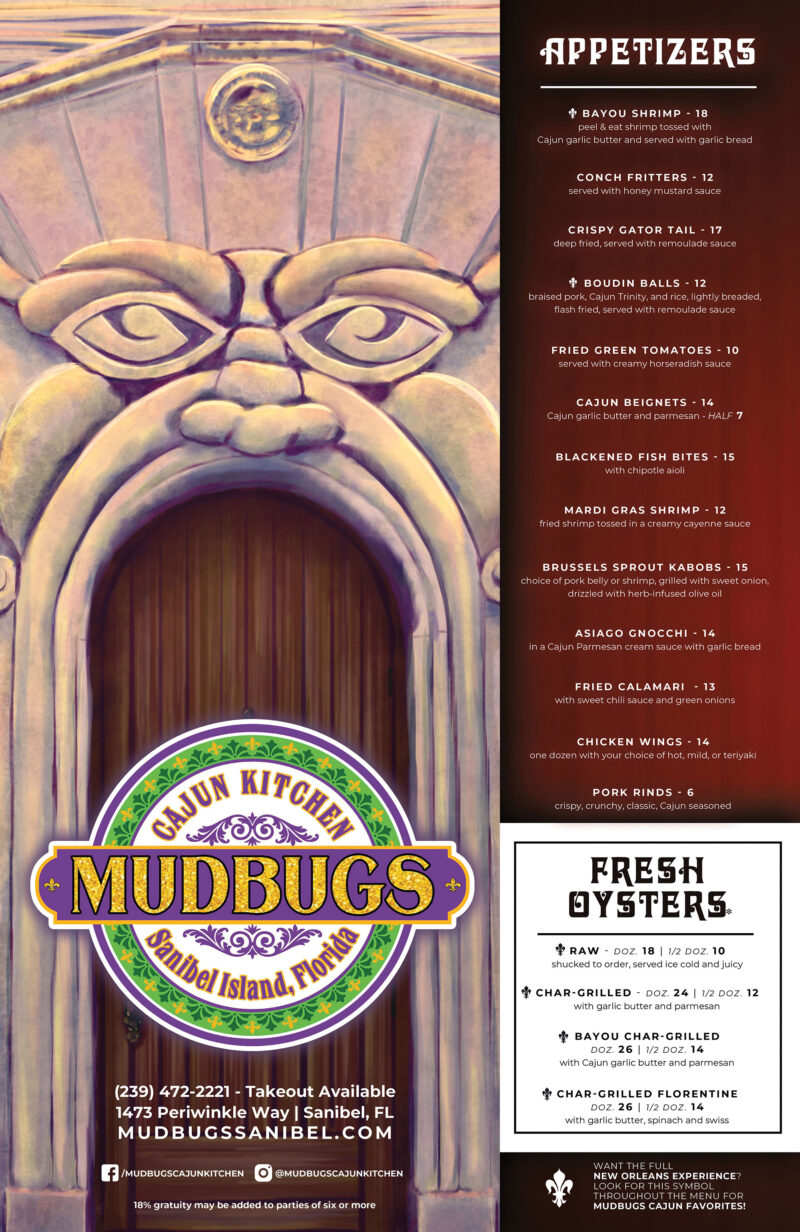 Food Menus – MudBugs