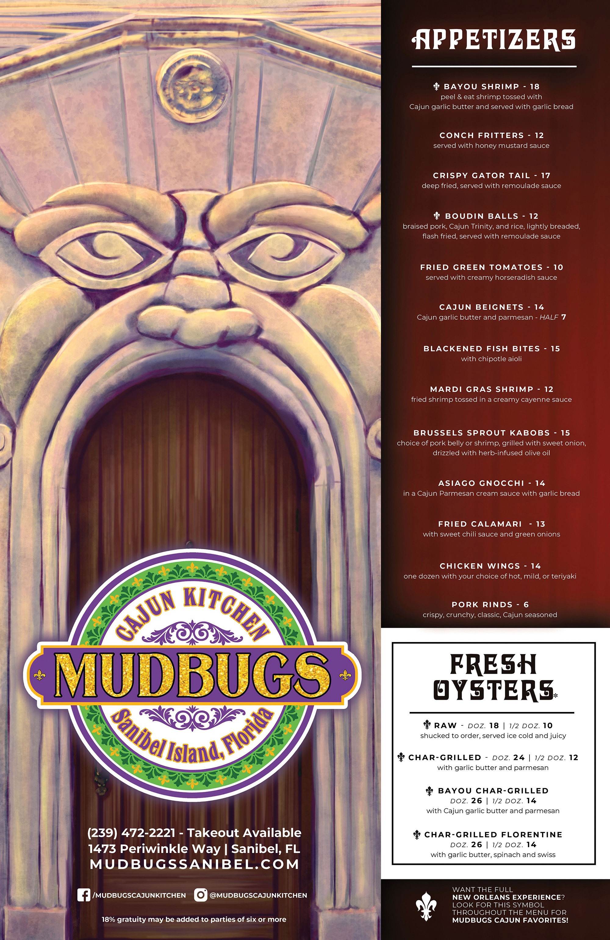 Food Menus – MudBugs